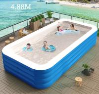 China Inflatable Swimming Pool Factory Wholesale New Blue White 3-Meter 3-Layer Rectangular PVC Adults Children Infants Home Use for sale