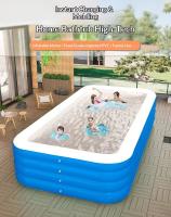 China Inflatable Swimming Pool Factory Wholesale New Blue White 3-Meter 3-Layer Rectangular PVC Adults Children Infants Home Use for sale