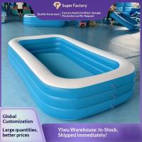 China Inflatable Swimming Pool Factory Wholesale New Blue White 3-Meter 3-Layer Rectangular PVC Adults Children Infants Home Use for sale