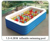 China Inflatable Swimming Pool Factory Wholesale New Blue White 3-Meter 3-Layer Rectangular PVC Adults Children Infants Home Use for sale