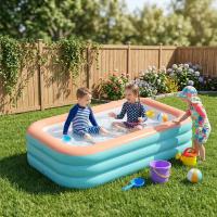 China Cross-border PVC Inflatable Rectangular Swimming Pool Portable Large-sized for Infants Adults Home Use Bathing Pool for sale