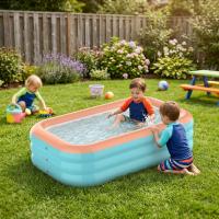 China Cross-border PVC Inflatable Rectangular Swimming Pool Portable Large-sized for Infants Adults Home Use Bathing Pool for sale