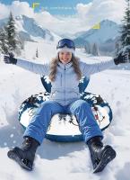China Skiing Circle Inflatable Thickened Environmental Protection PVC Snow Tire Snow Tube Outdoor Adult Backrest Cold-Resistant for sale