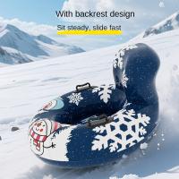 China Skiing Circle Inflatable Thickened Environmental Protection PVC Snow Tire Snow Tube Outdoor Adult Backrest Cold-Resistant for sale