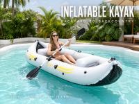 China Eco-friendly Environmental protection Thickened PVC Inflatable Boat Portable Fishing Boat Foldable Rubber Kayak Canoe Capacity for sale