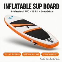 China Inflatable PVC Stand-Up Paddleboard Foldable Adult SUP 15 PSI Drop Stitch Surfing Kayaking for sale