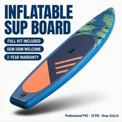 China Adult Foldable Inflatable PVC Stand up Paddleboard Drop Stitch 15 PSI Full Kit for Surfing and Kayaking for sale