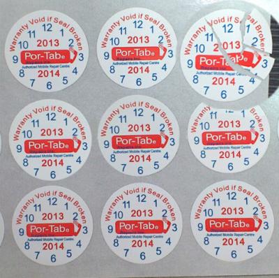 China Custom Destructible Vinyl Labels Security Eggshell Stickers Tamper Seal for sale