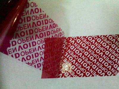 China Custom Print Logo Transfer VOID Tape Security Seal Packing Tapes for sale