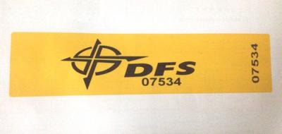 China Yellow Tamper Evident Security Labels For DFS Financial Bank Department for sale