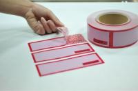 China Digital Number Printed Packing Tape / Tamper Seal Stickers With Perforation 100mm for sale