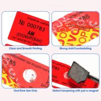 China Magnetic Tamper Tags for Fuel Meters and Instruments Custom Red Anti Magnet Label for sale