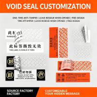 China Security Seal Sticker for Carton Bottle Envelope Cosmetic Express Packaging Custom Printed Void Label Box for sale