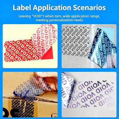 China Security Seal Sticker for Carton Bottle Envelope Cosmetic Express Packaging Custom Printed Void Label Box for sale