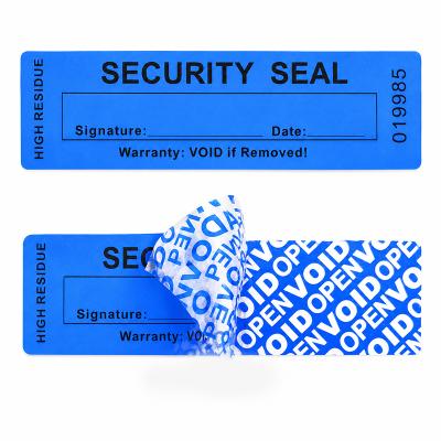 China Tamper Proof Void Sticker Reveal VOID Message Non Reusable One Time Use Adhesive Warranty Seal Label for sale