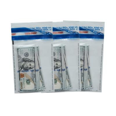 China Custom Plastic Tamper Evident Bag Bank Deposit Cash Security Bags for sale