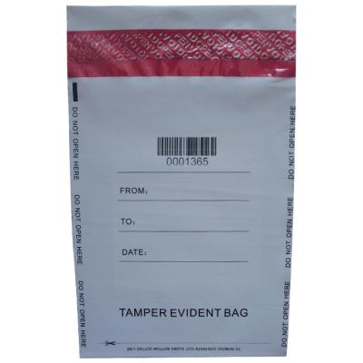 China Plastic Security Tamper Evident Bag Document Courier Bag For Transportation for sale
