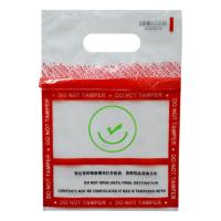 China Clear Tamper Evident Security Bags With Multiple Barcode Serial Numbers Duty Free Packing Bag for sale