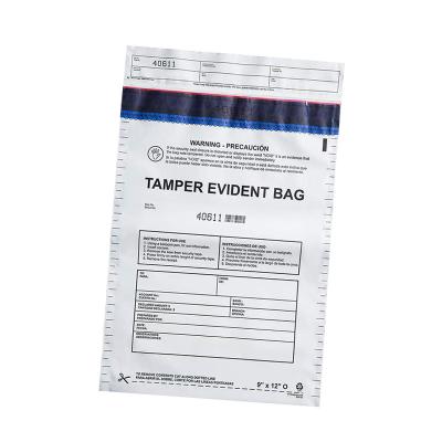 China Custom Logo Tamper Evident Bag Opaque Security Cash Money Bags for sale