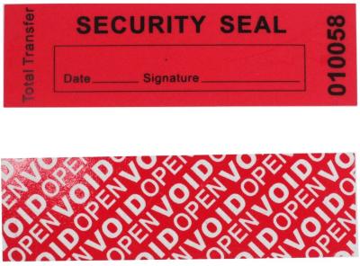 China Total Transfer Self Adhesive Pet Void Open Tamper Evident Label For Box for sale