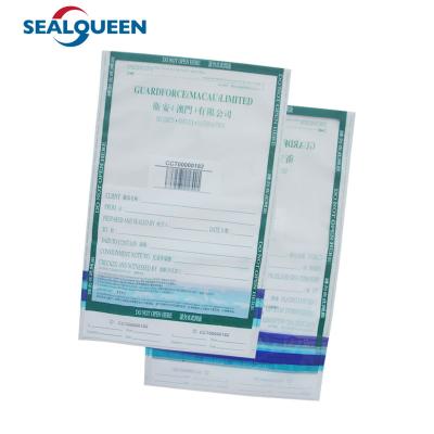 China Self Adhesive Seal Strong Tamper Proof Plastic Bank Money Courier Security Bag for sale