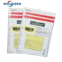 China PE Plastic Deposit Cash Safe Tamper Evident Bag Self Seal Security Packing Bag for sale