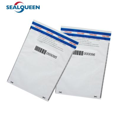 China Custom Cash Tamper Evident Bank Deposit Money Security Bags With Serial Number for sale