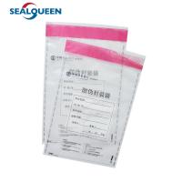 China Self Sealing Plastic Tamper Evidence Deposit Cash Bag Tamper Proof Money Bag for sale