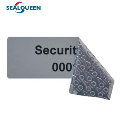 China Warranty Silver Self Seal Void Security Label Sticker Custom Tamper Evident Packing for sale