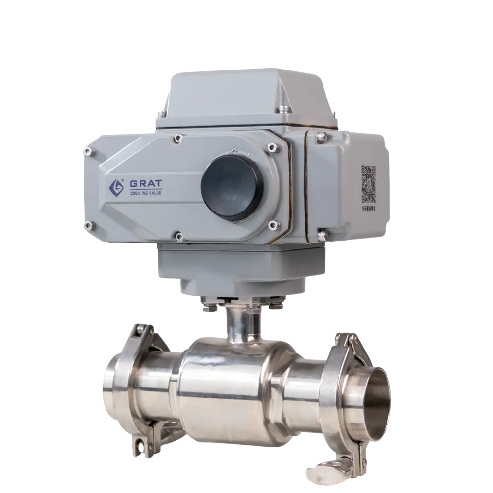 Sanitary Clamped Electric Ball Valve GRAT SS316L Clamped Electric Ball Valve