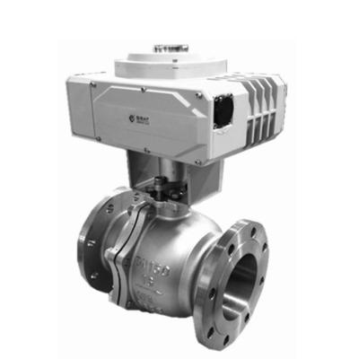 China Flange Type Flow Control Valve Electric Actuator Motorized PTFE Sealed Material for sale
