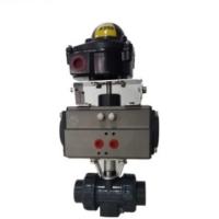 China 2 Way Electric PVC Double Union Ball Valve Thread Connection Chemical Resistant for sale