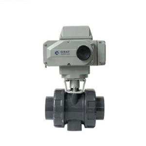 China DC24V DN100 Pn10 UPVC Electric Ball Valve With Power Off Automatic Close for sale