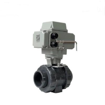 China PVC Electric Ball Valve for Water Acid and Corrosive Liquid for sale