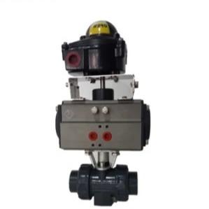 China CE IP67 Normal Temperature Electric PVC Ball Valve DC24V Straight Through Type for sale
