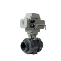 China Electric 2 Inch Plastic Ball Valve PVC Chemical Resistant Straight Through Type for sale