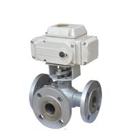 China Electric Actuator Flange Stainless Steel 3 Way Motorized Ball Valve for sale