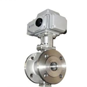 China High Temperature Stainless Steel Flange Straight Through Type Electric Ball Valve for sale