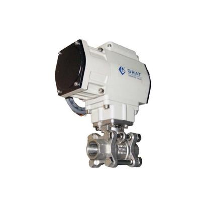 China AC110V Automatic Electric Ball Valve High Efficient SS304 3PC DN15 with BSPT Thread Connection for sale