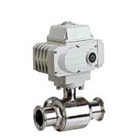 China 2 Way 3 PC Clamp Connection Stainless Steel Electric Ball Valve for sale