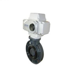 China UPVC Plastic Wafer Type Butterfly Valve Electricity Modulated Control for sale