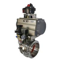 China Sanitary Stainless Steel Clamp Butterfly Valve DN50 - 1200 With Multi Position Actuator for sale