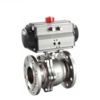 China Stainless Steel Flange End Vacuum Ball Valve With Pneumatic Actuator DIN Standard for sale