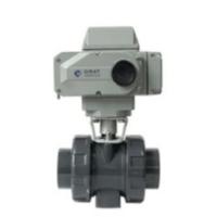 China Soft seat Electric Type PVC Plastic Flow Control Ball Valve for sale