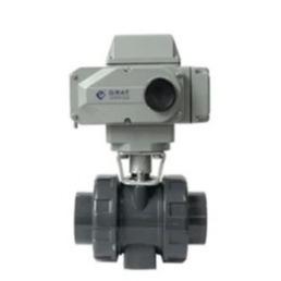China Soft seat Electric Type PVC Plastic Flow Control Ball Valve for sale