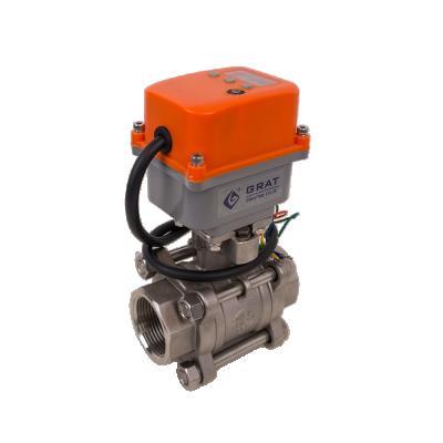 China Miniature Electric 304/316 Stainless Steel Threaded Ball Valve for Automated On/Off and Flow Regulation in Chemical Fluids for sale