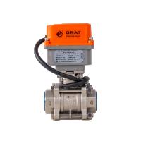 China Miniature Electric 304/316 Stainless Steel Threaded Ball Valve for Automated On/Off and Flow Regulation in Chemical Fluids for sale