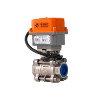 China Miniature Electric 304/316 Stainless Steel Threaded Ball Valve for Automated On/Off and Flow Regulation in Chemical Fluids for sale