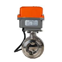 China Quick-install Design Tri-Clamp Butterfly Valve with IoT Mini Actuator for Data Center Liquid Cooling for sale