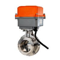 China Quick-install Design Tri-Clamp Butterfly Valve with IoT Mini Actuator for Data Center Liquid Cooling for sale